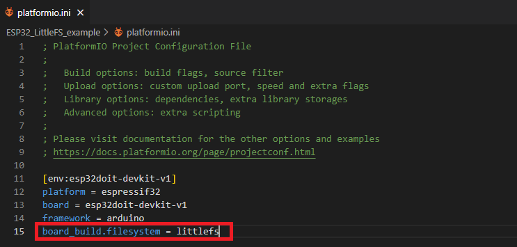 ESP32 VS Code와 PlatformIO에 LittleFS 파일 시스템 업로드
